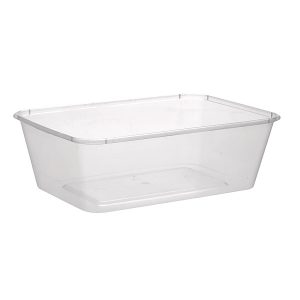 Clear 750ml Rectangle Container - Bio Packaging WA
